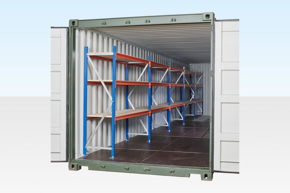 Adjustable, Heavy Duty Three Tier Container Racking (5 Bays) - Swift ...